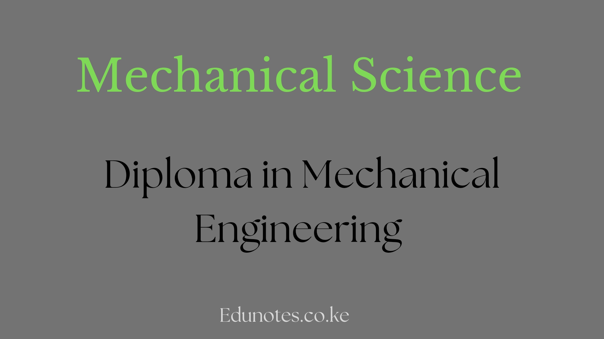 Mechanical Science Past Papers - Download pdf - EDU NOTES