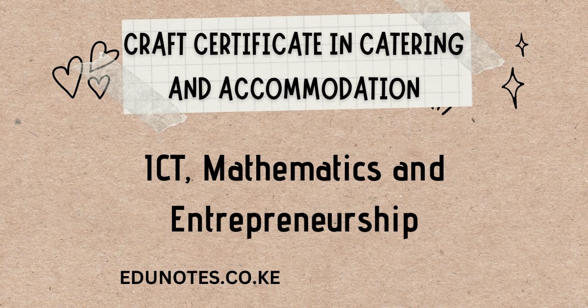 CCA ICT Mathematics Entrepreneurship Past Papers - Edunotes