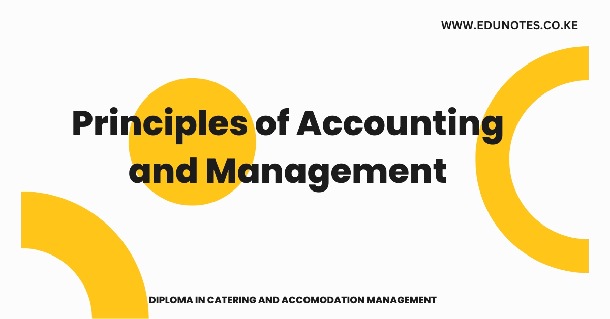 Principles of Accounting and Management - EDU NOTES