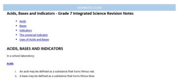 Acids, Bases and Indicators - Grade 7 Integrated Science Revision - EDU ...