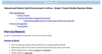 Natural and Historic Built Environment in Africa - Grade 7 Social ...