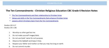 The Ten Commandments - Christian Religious Education CBC Grade 6 ...