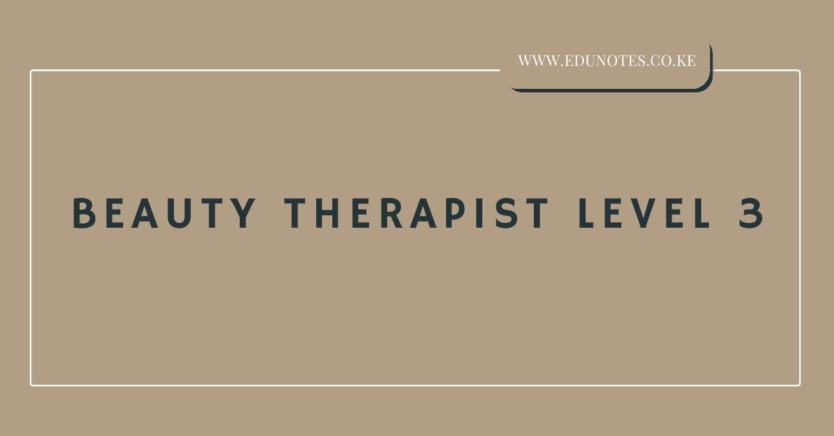 Beauty Therapist Level 3 Notes