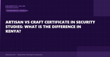 craft certificate security Kenya Archives - EDU NOTES