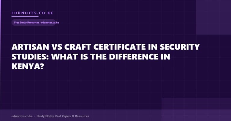 artisan security Kenya Archives - EDU NOTES