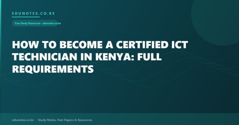 TVET ICT Kenya Archives - EDU NOTES